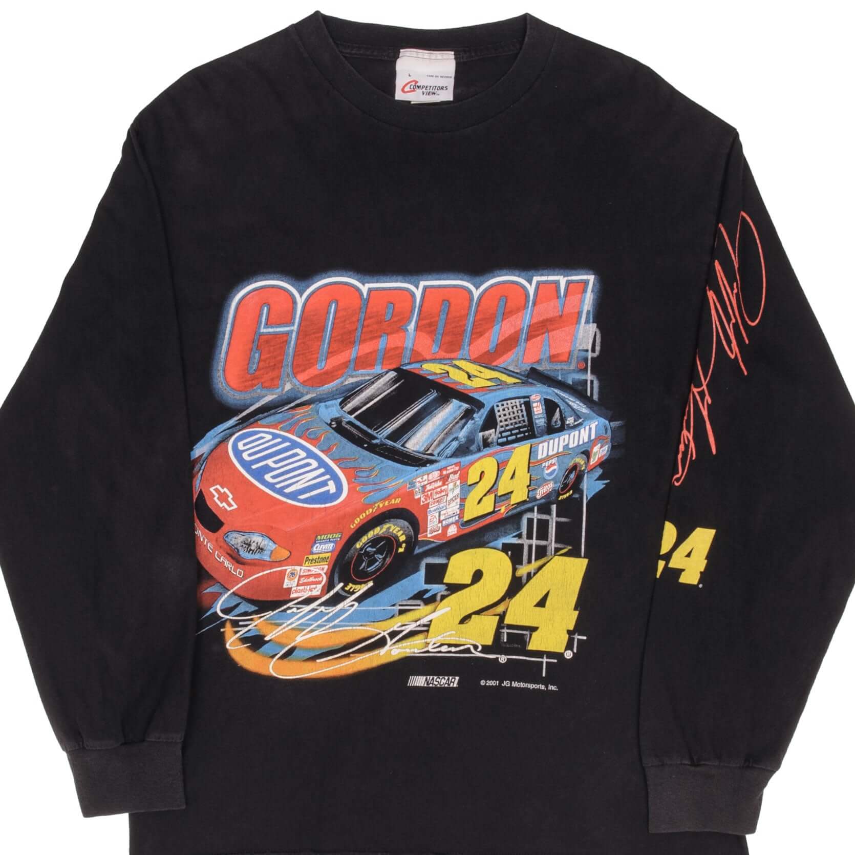 VINTAGE NASCAR JEFF GORDON DUPONT LONG SLEEVE TEE SHIRT 2001 SIZE LARG