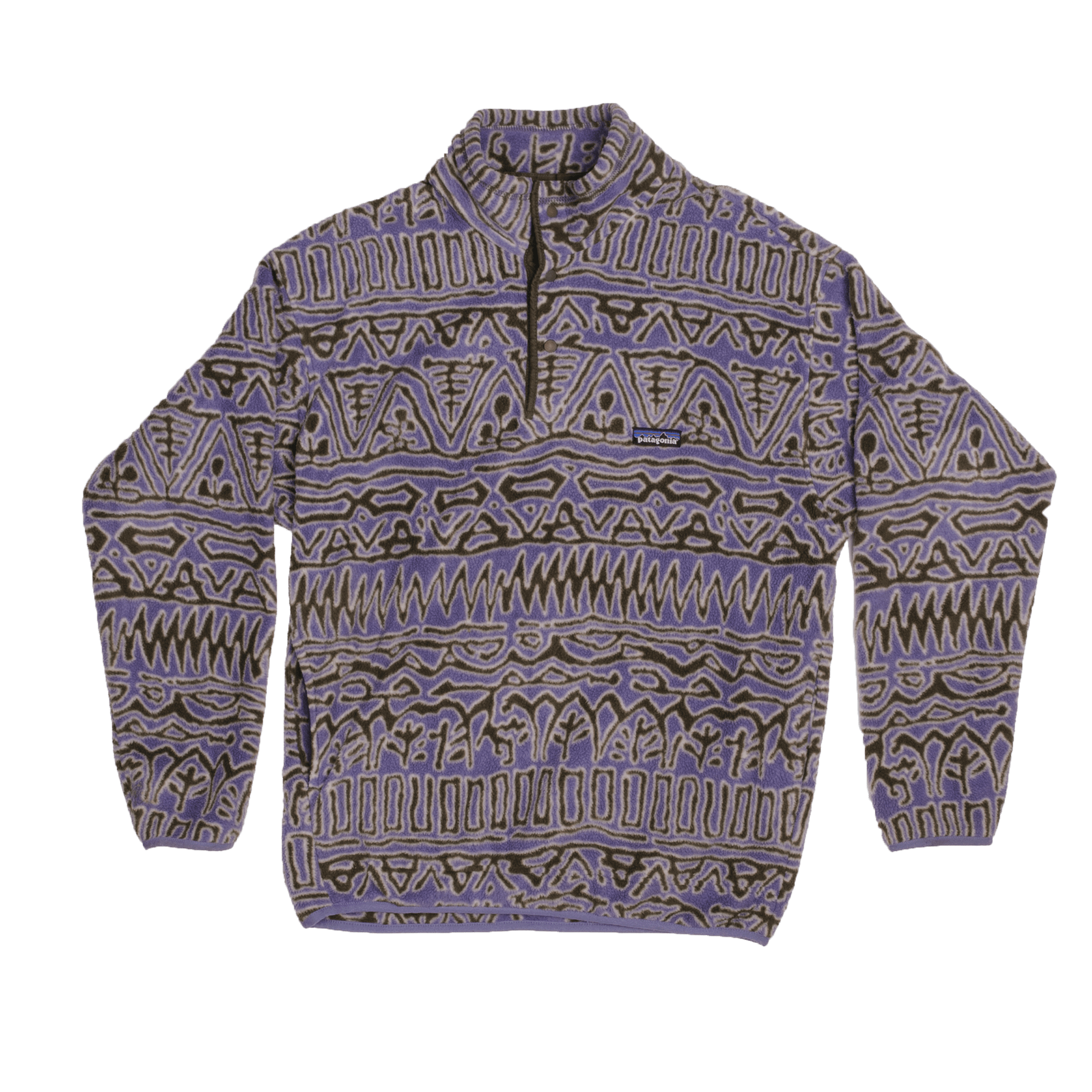 VINTAGE PATAGONIA SYNCHILLA SNAP-T MONOGRAM FLEECE PULLOVER JACKET 90S – Vintage rare usa