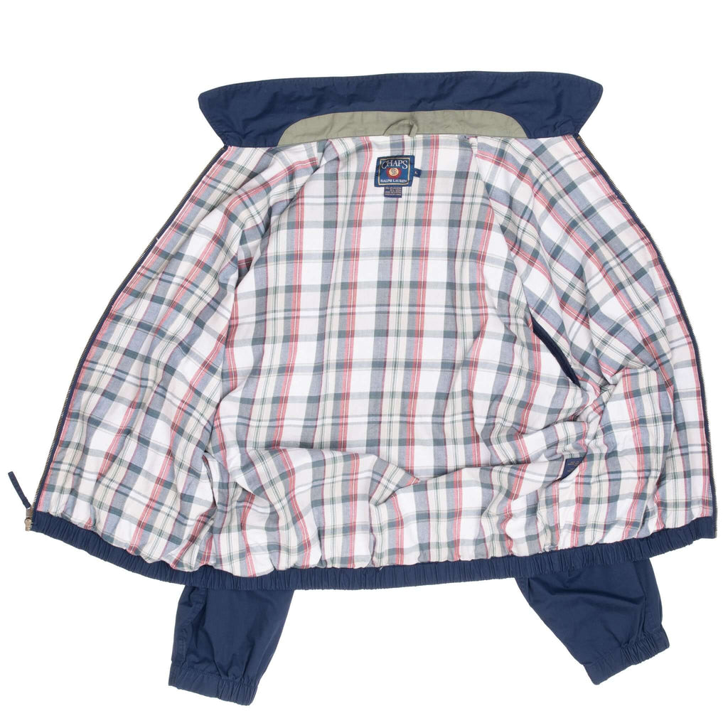 VINTAGE CHAPS RALPH LAUREN BLUE HARRINGTON GOLF JACKET 1990S LARGE ...