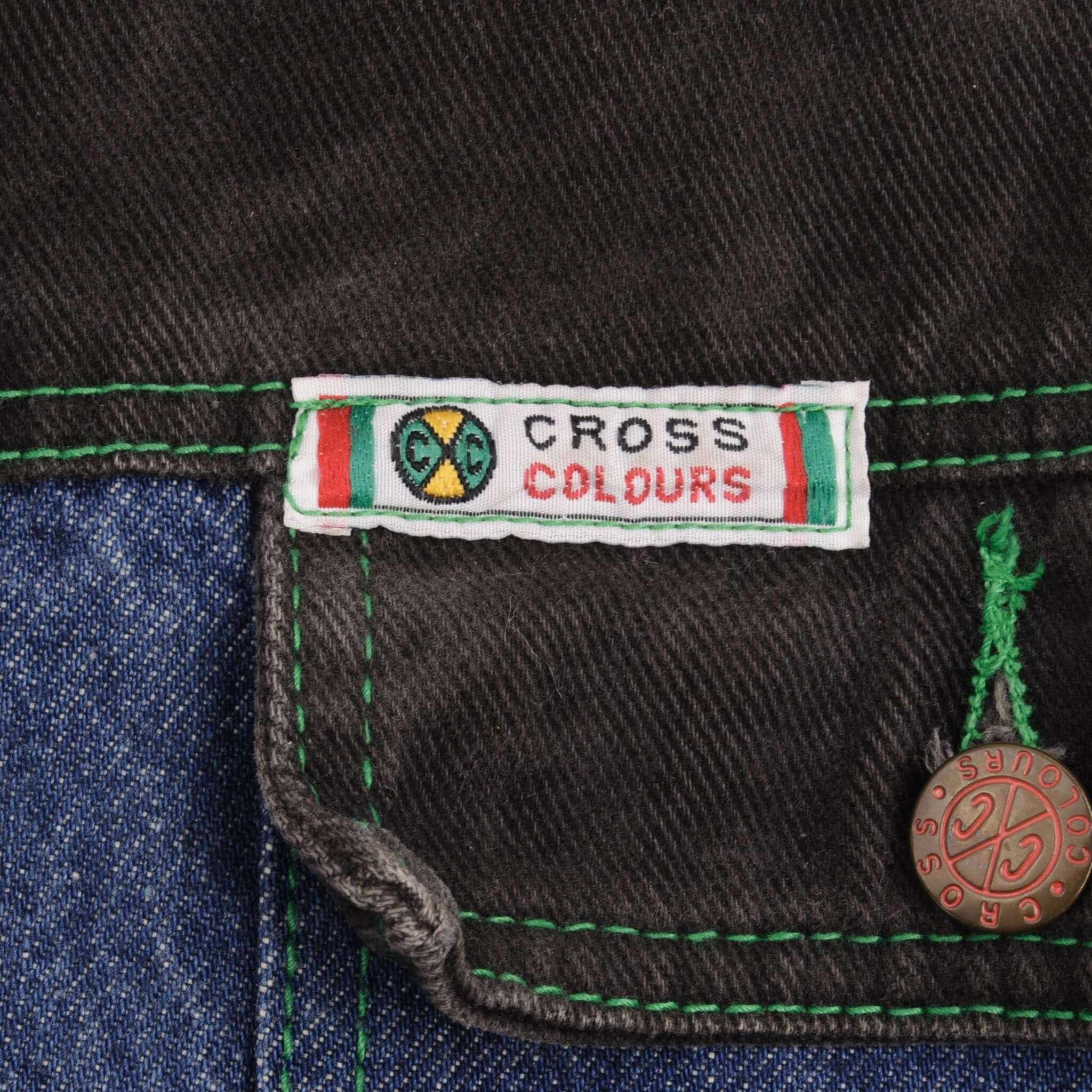 VINTAGE 1990S CROSS COLOURS HIP HOP DENIM JACKET SIZE 1 XL MADE IN USA ...