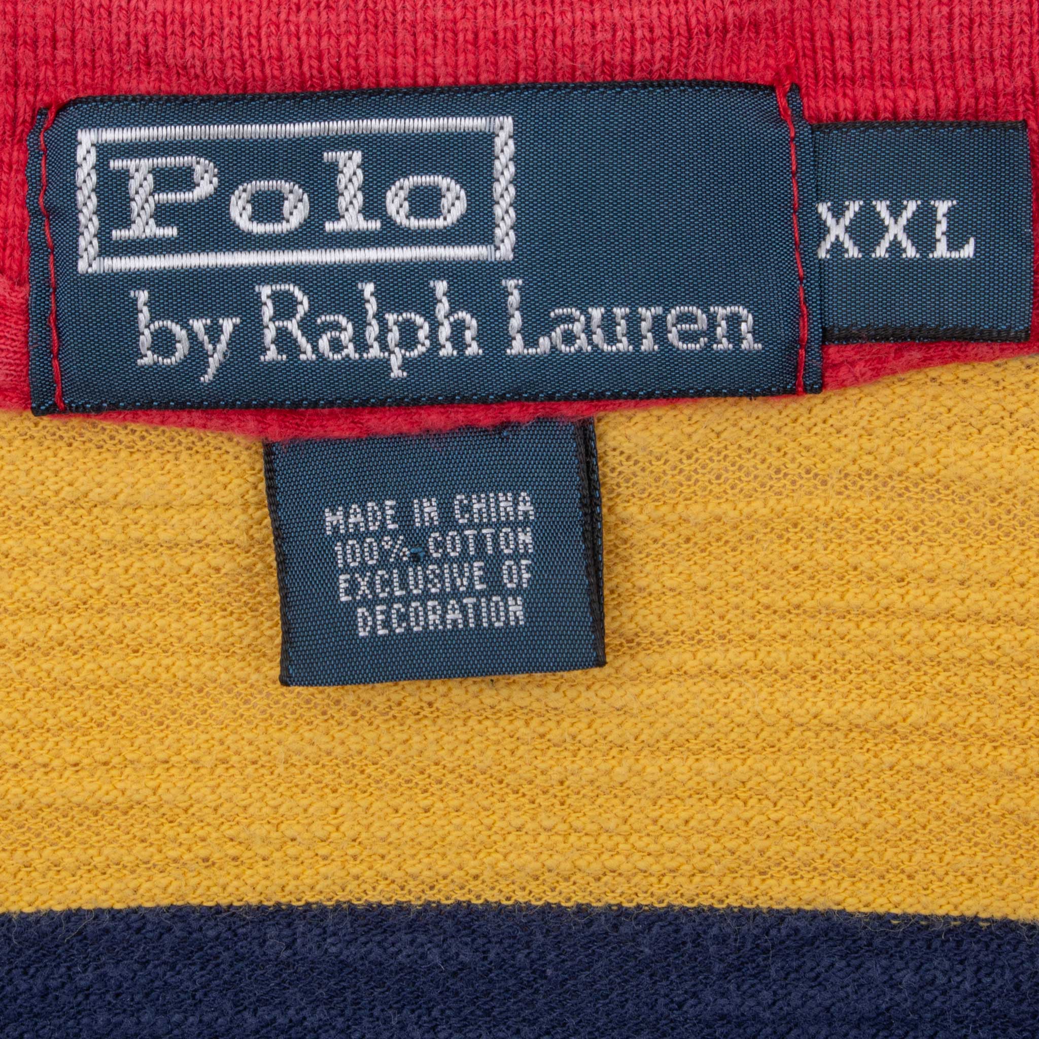 VINTAGE POLO RALPH LAUREN MULTICOLOR POLO SHIRT SIZE 2XL