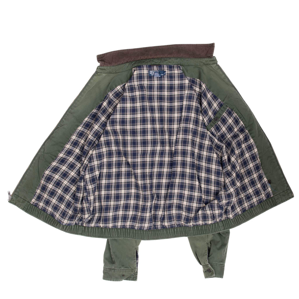 VINTAGE POLO RALPH LAUREN OLIVE GREEN HARRINGTON GOLF JACKET 1990S LAR – Vintage rare usa