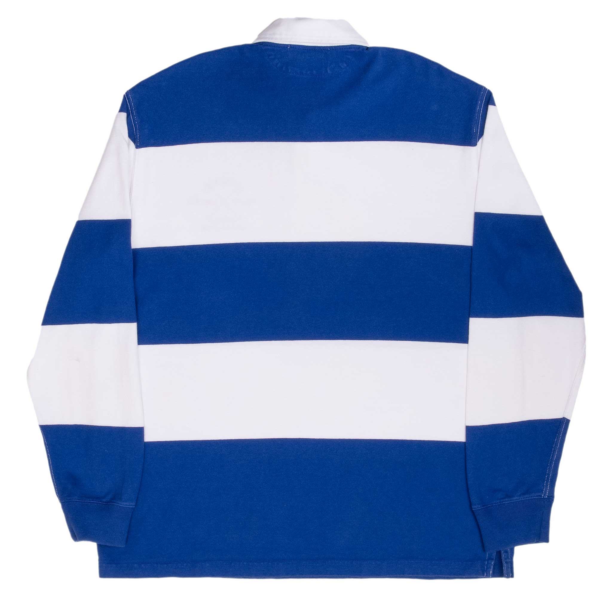 VINTAGE RALPH LAUREN BLUE & WHITE STRIPED RUGBY POLO SHIRT 1990S SIZE – Vintage rare usa